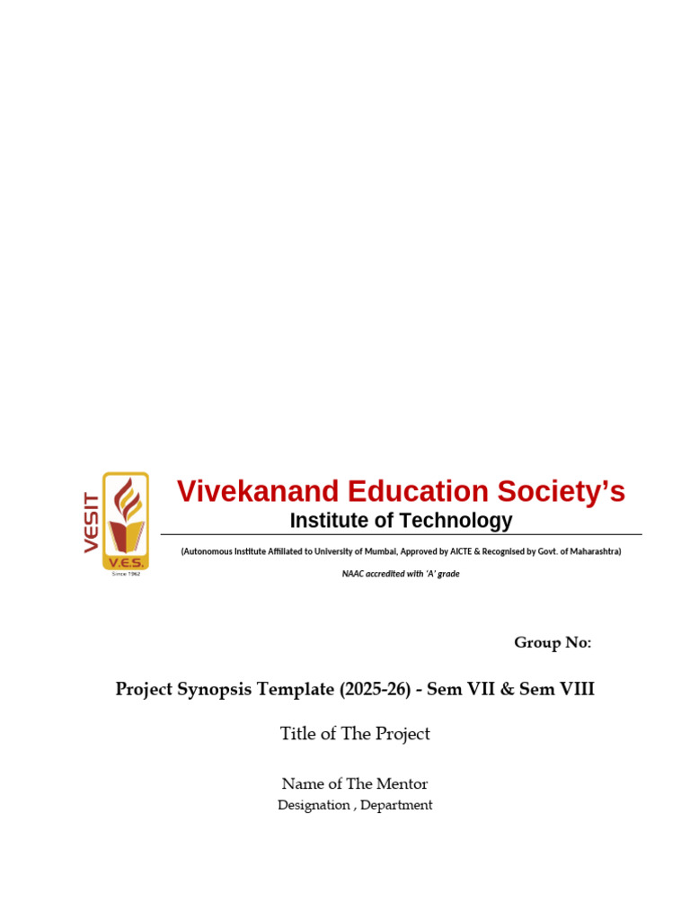 BE Project Synopsis Template 25-26 | PDF