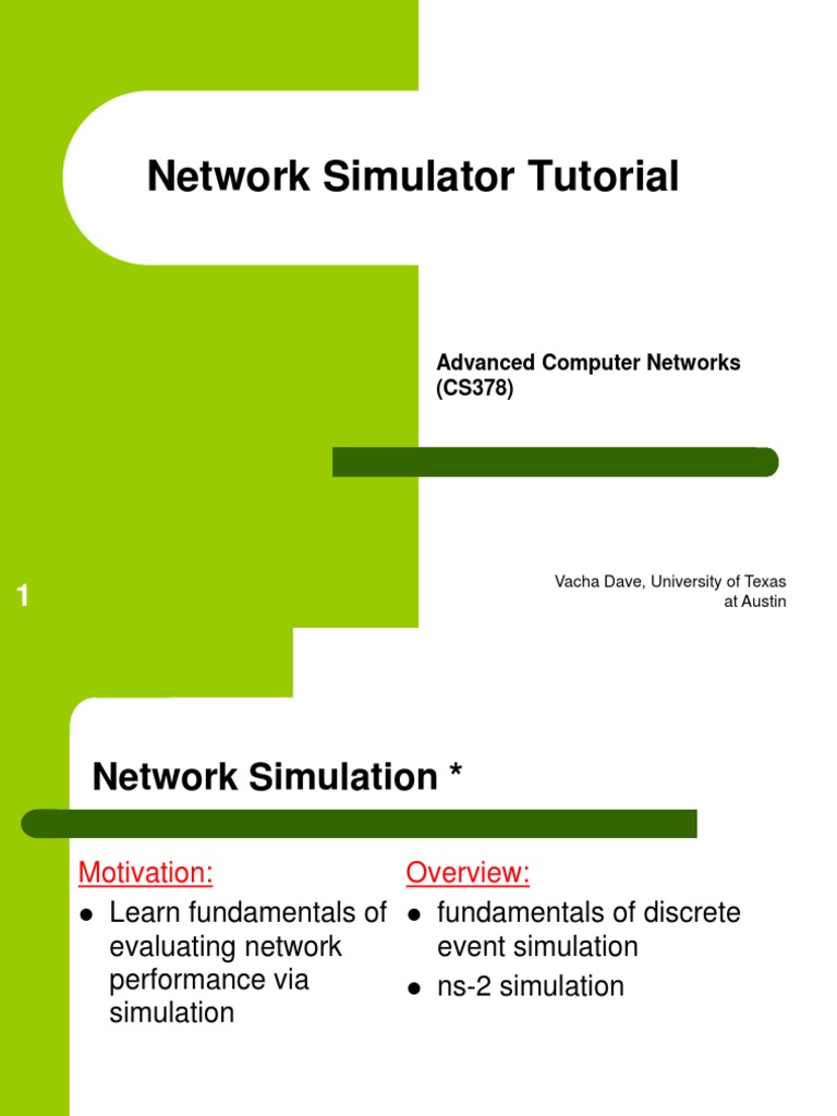 Network Simulator Tutorial: Advanced Computer Networks (CS378) | PDF