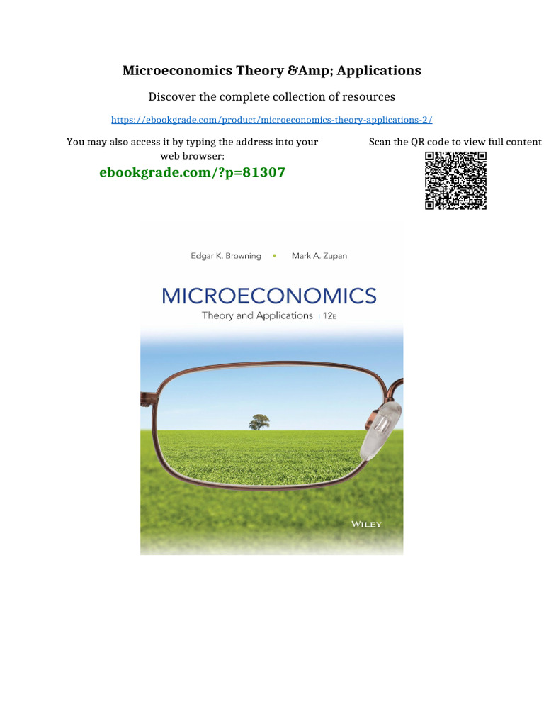 Microeconomics Theory & Applications PDF Version | PDF | Intellectual ...