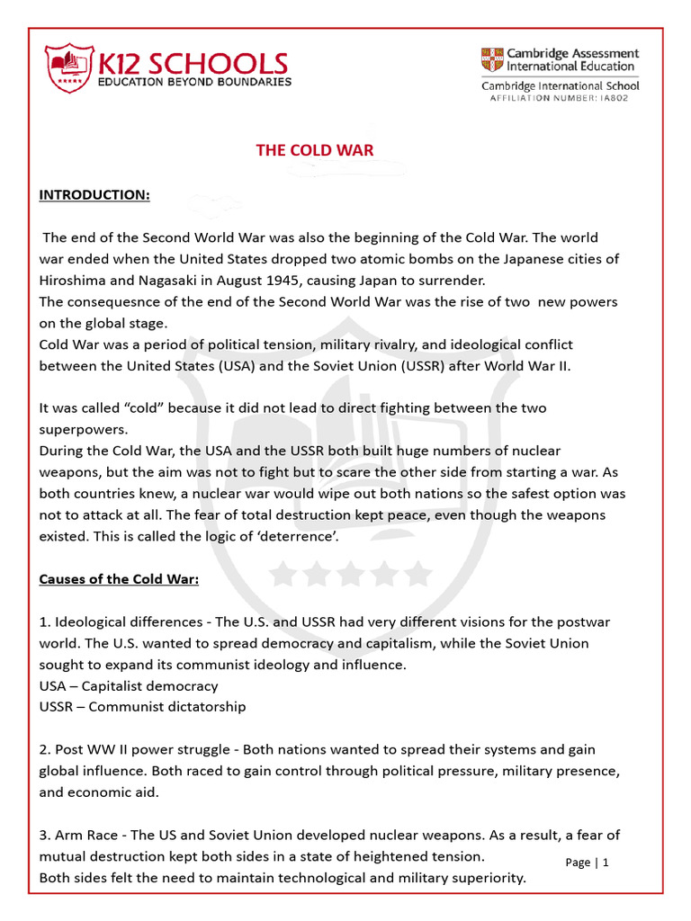 The Cold War | PDF | Cold War | Soviet Union