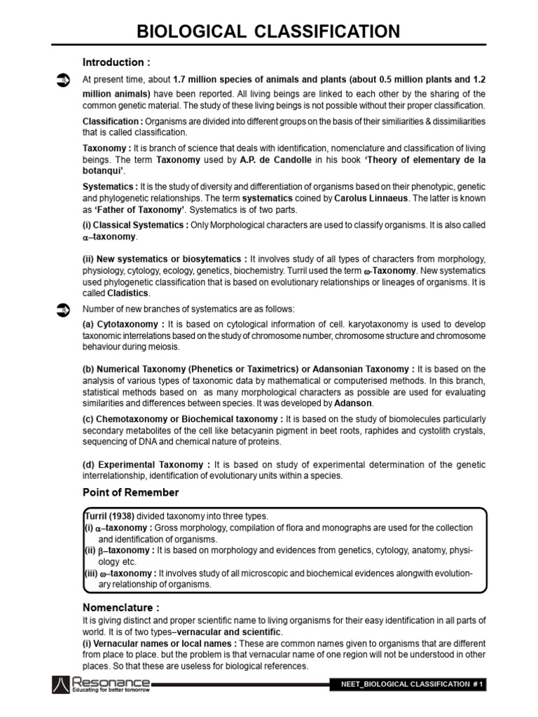 2.Biological Classification | PDF | Taxonomy (Biology) | Bacteria