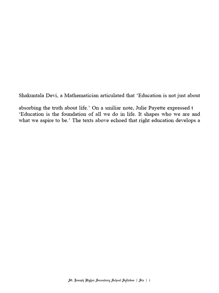 Syllabus Class VI 2025 | PDF | Curriculum | Verb