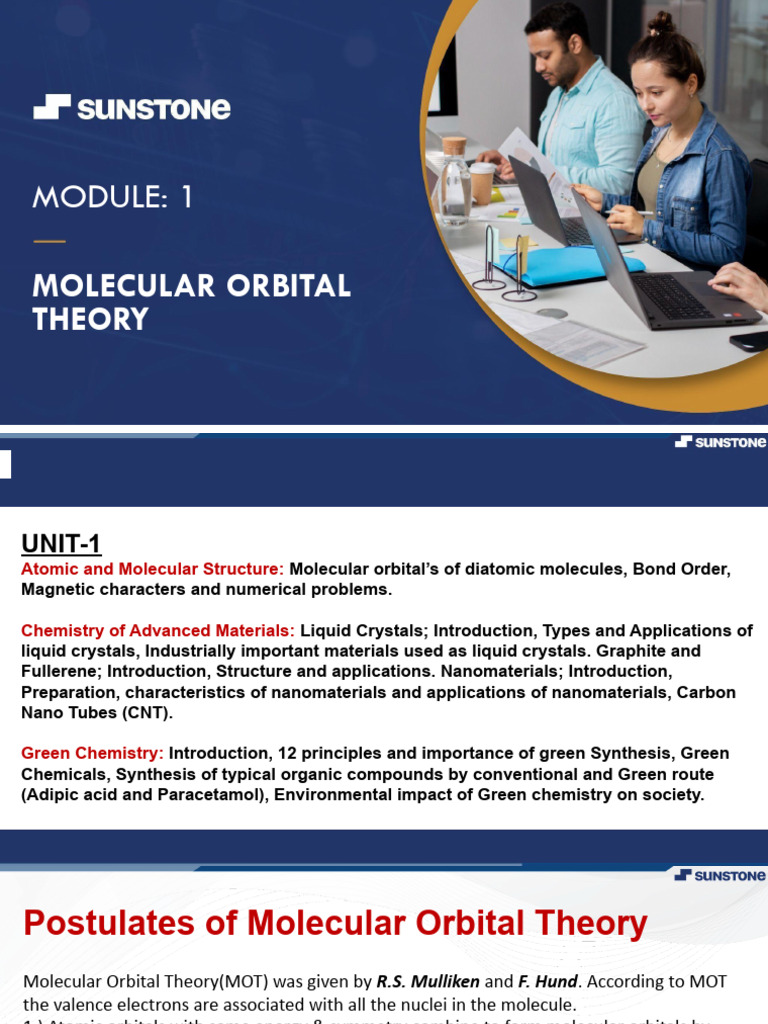 Unit 1 - Molecular Orbital Theory AKTU Notes | PDF | Molecular Orbital ...
