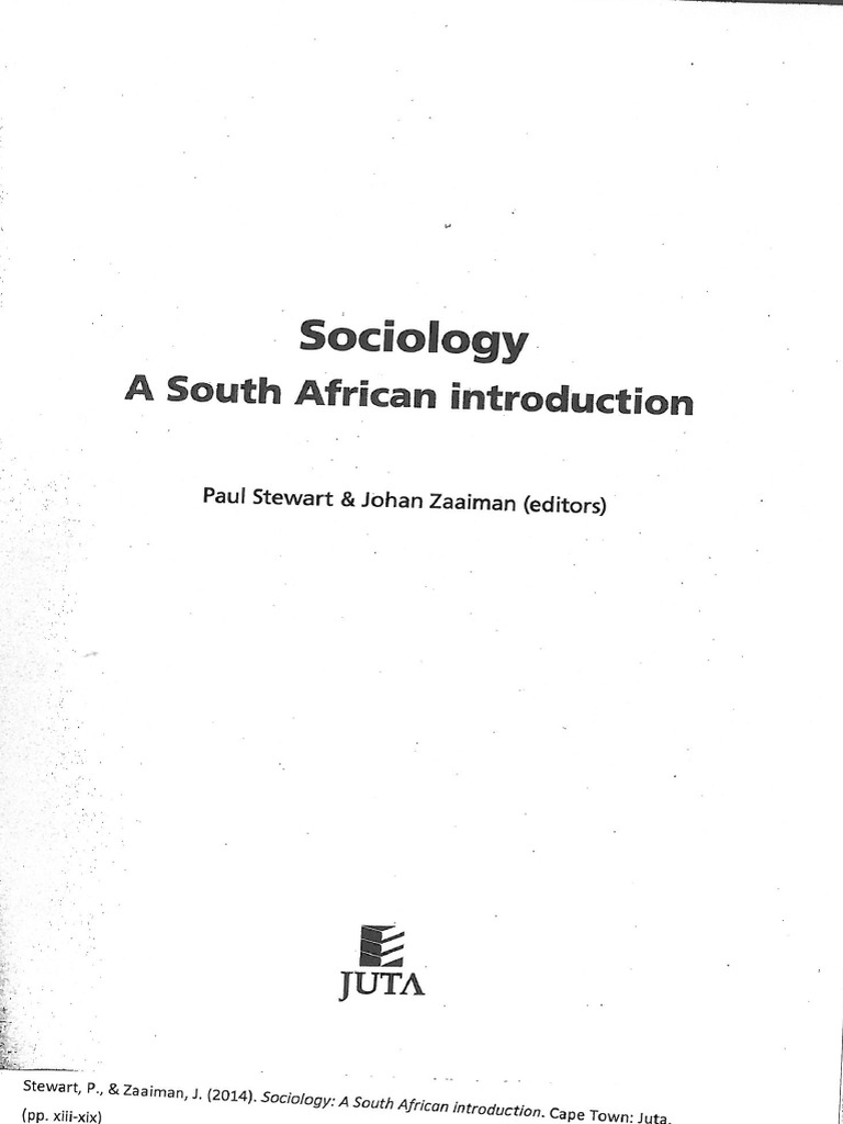 Stewart - Zaaiman Sociology A South African Introduction1 | PDF