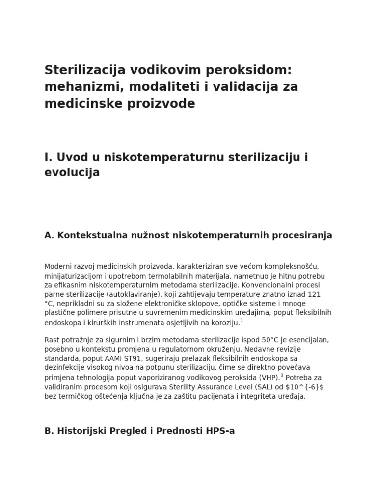 Sterilizacija Vodikovim Peroksidom - Pregled (1) - 1 | PDF
