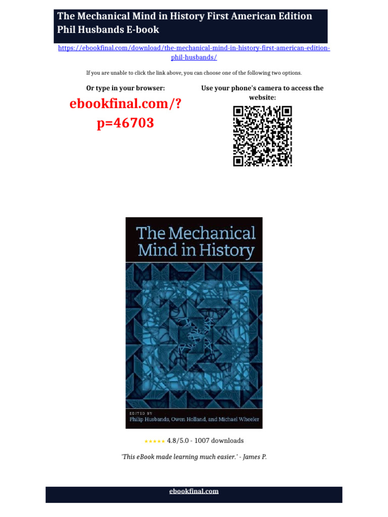 The Mechanical Mind in History First American Edition Phil Husbands ...