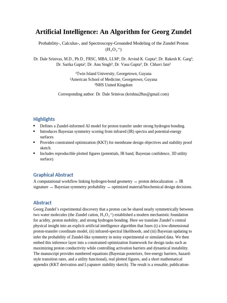 AI Algorithm For Georg Zundel Elsevier | PDF | Hydrogen Bond | Physical ...