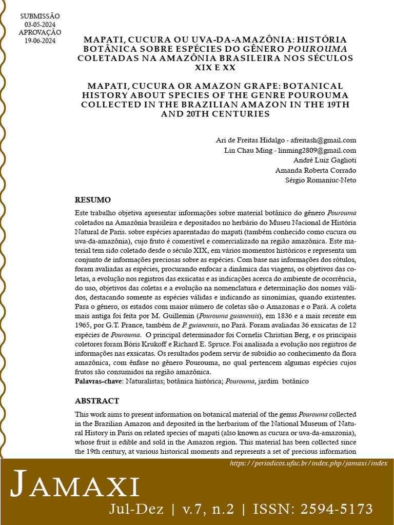 Marcelo, MAPATI, CUCURA, OU UVA-DA-AMAZÔNIA - HISTÓRIA BOTÂNICA SOBRE ...