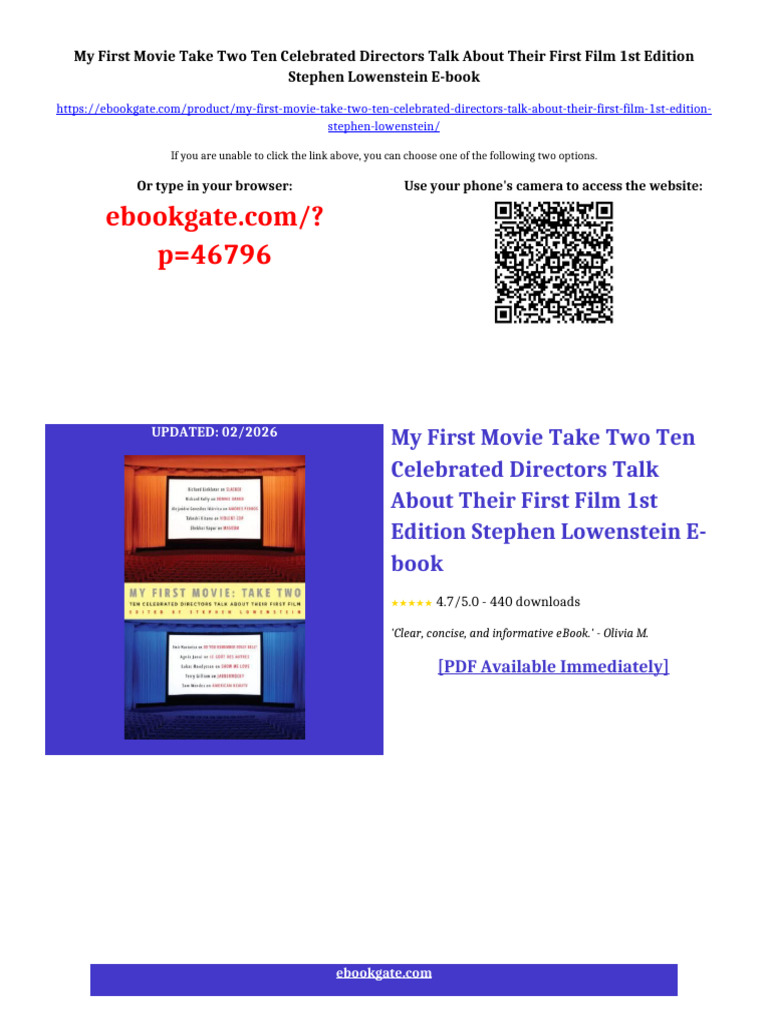My First Movie Take Two Ten Celebrated Directors Talk About Their First ...