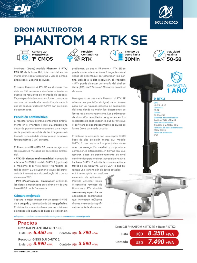 DJI P4-RTK-PPK-SE | PDF | Sistema de Posicionamiento Global | Electrónica