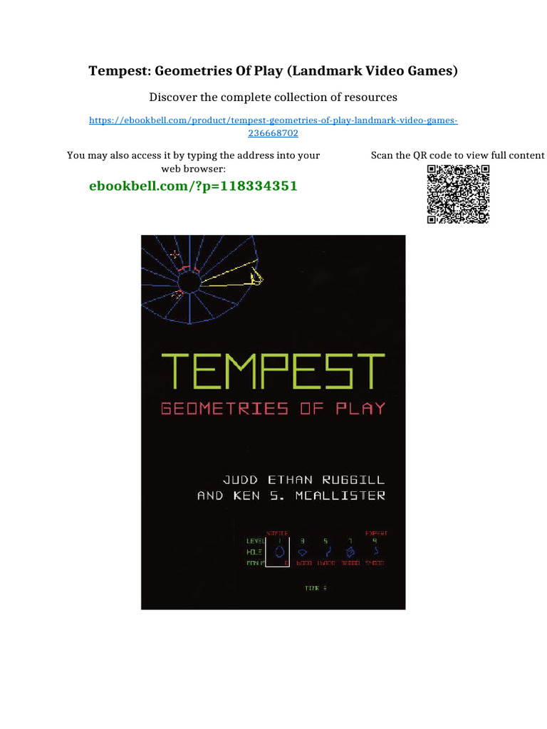 Tempest: Geometries of Play (Landmark Video Games) PDF Version | PDF ...
