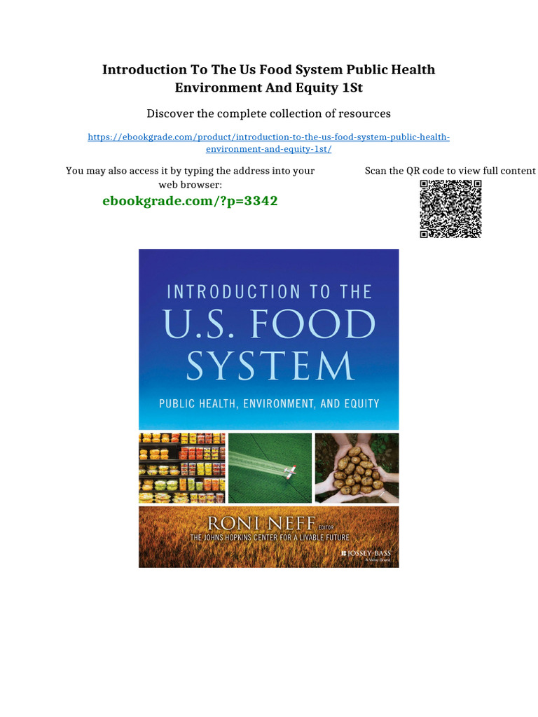 Introduction To The US Food System Public Health Environment and Equity ...
