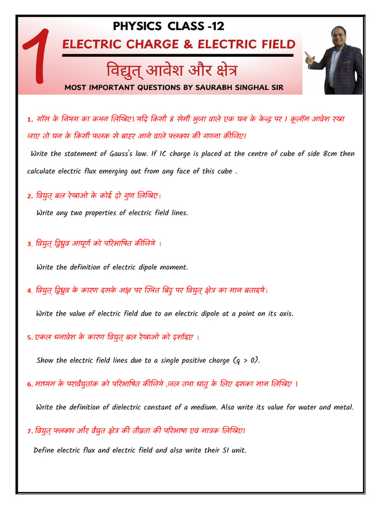 12 Physics Most Imp Questions | PDF