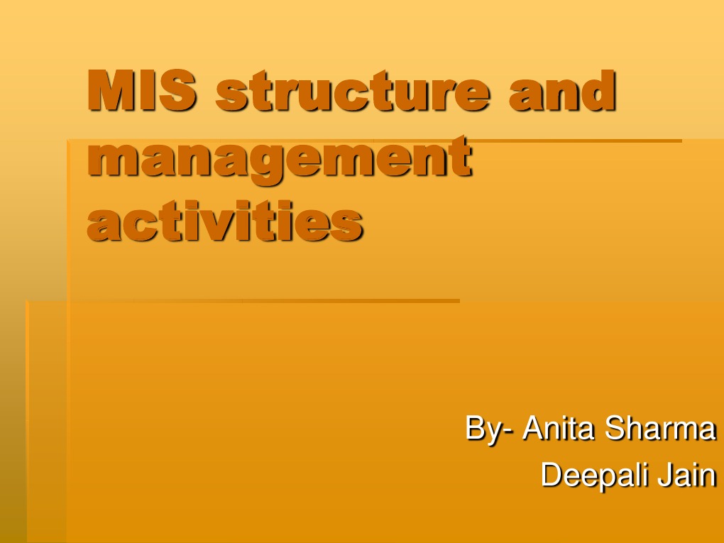 Mis Structure and Management Activities | PDF | Capital Budgeting ...