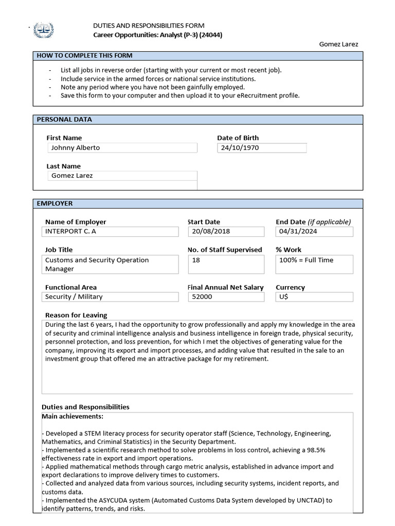Duties and Responsibilities Form Icc | PDF | Computer Security | Security