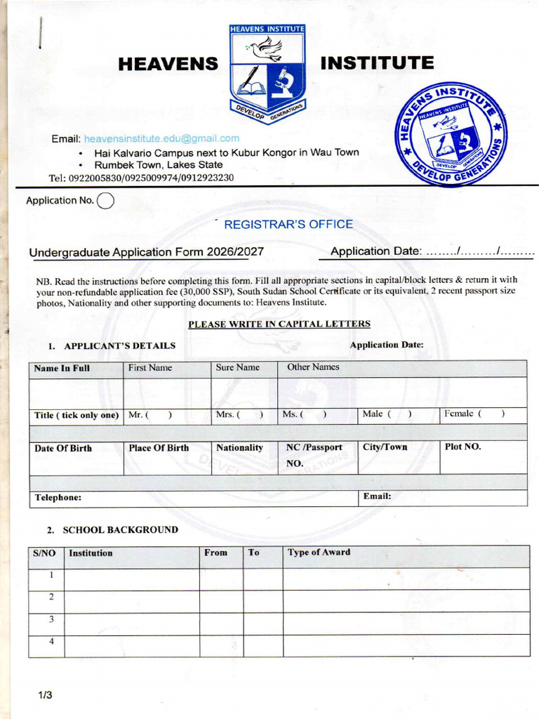 Application Forms | PDF