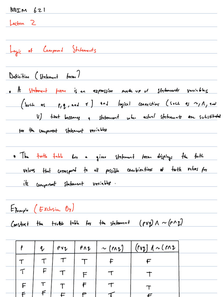 Discrete Maths Lecture 2 | PDF | Proposition | Metalogic