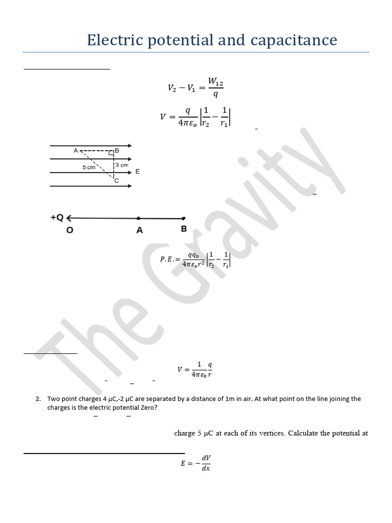 Electric Potential and Capacutance (Formula) 24-1 | PDF | Capacitor ...