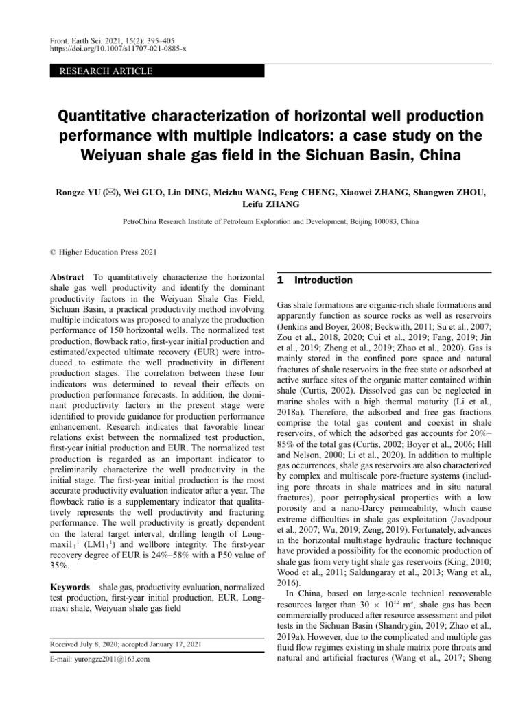 Quantitative Characterization of Horizontal Well Production Performance ...