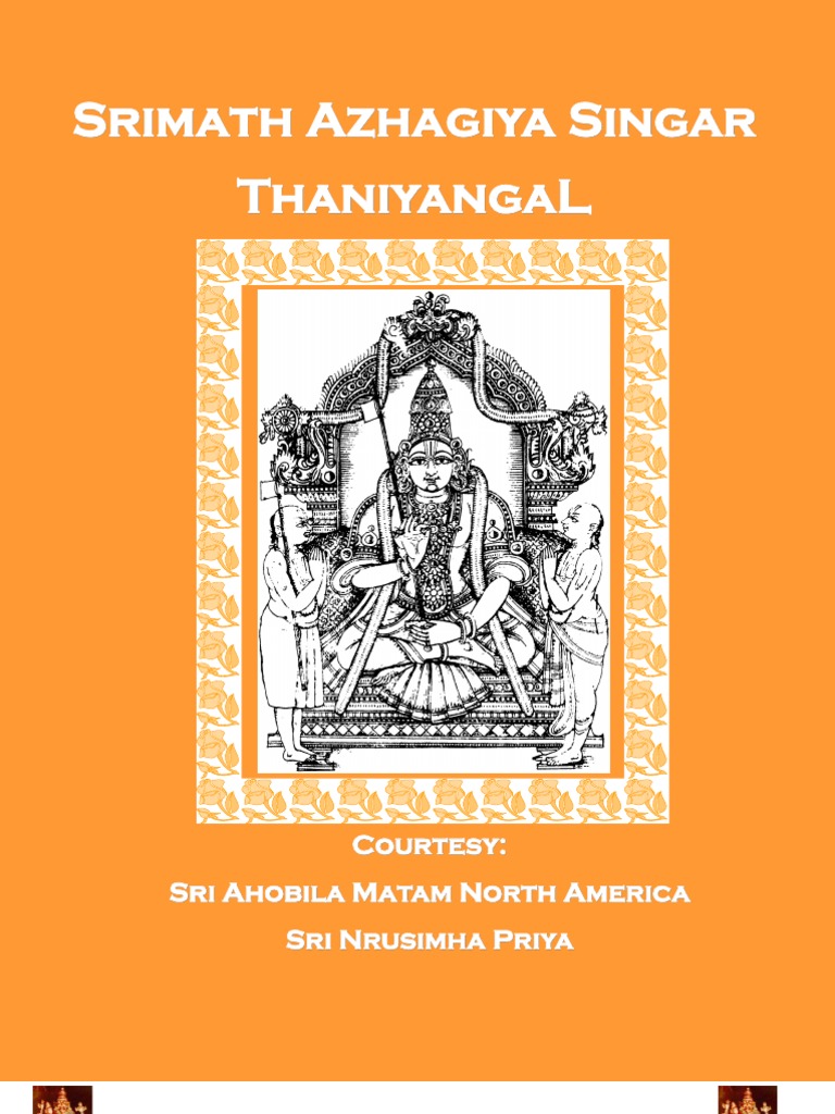 Azhagiya Singar Thaniyangal Overview | PDF | Vaishnavism | Indian Religions