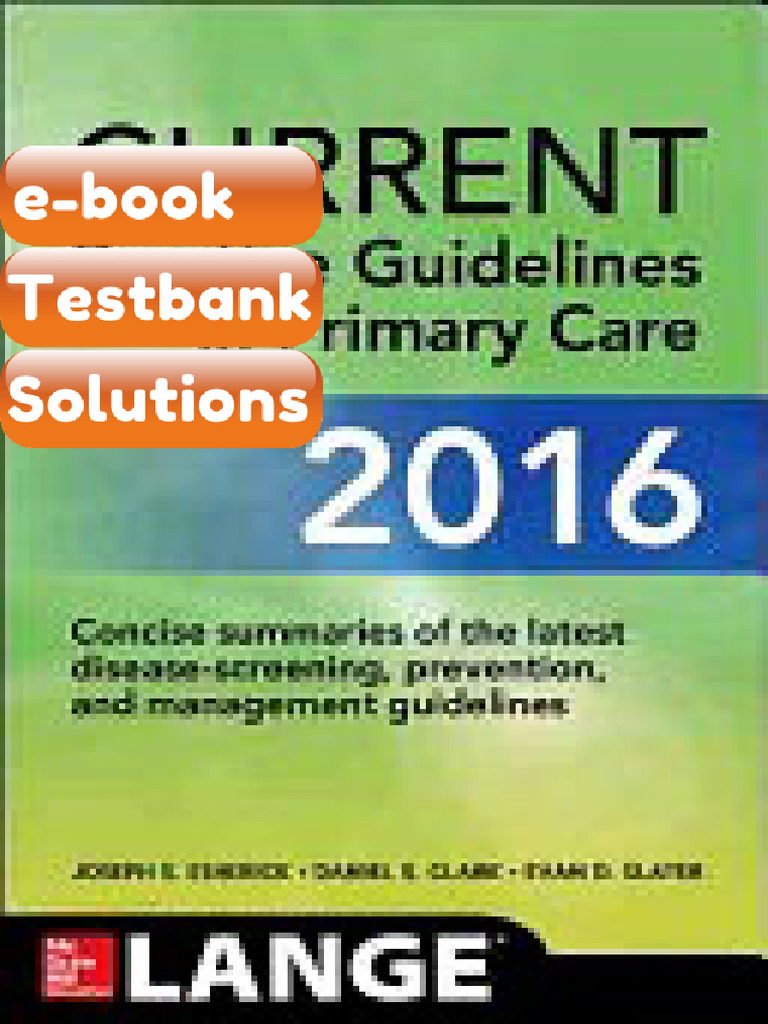 CURRENT Practice Guidelins in Primary Care 2016 14th Edition Joseph S ...