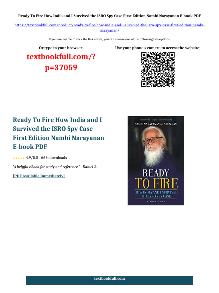 Ready To Fire How India and I Survived the ISRO Spy Case First Edition ...