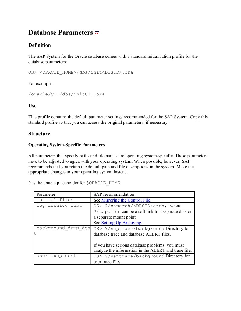 Oracle DB Profiles and Parameters | Download Free PDF | Oracle Database | Databases