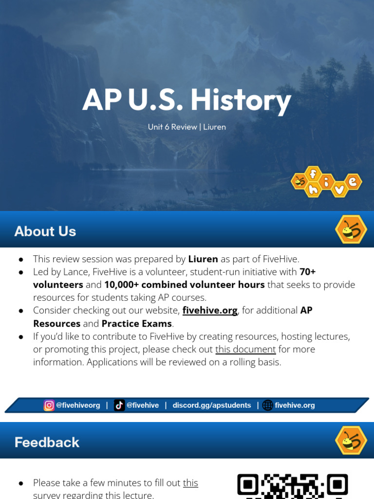 AP U.S. History Unit 6 Lecture Slides | PDF | The United States ...