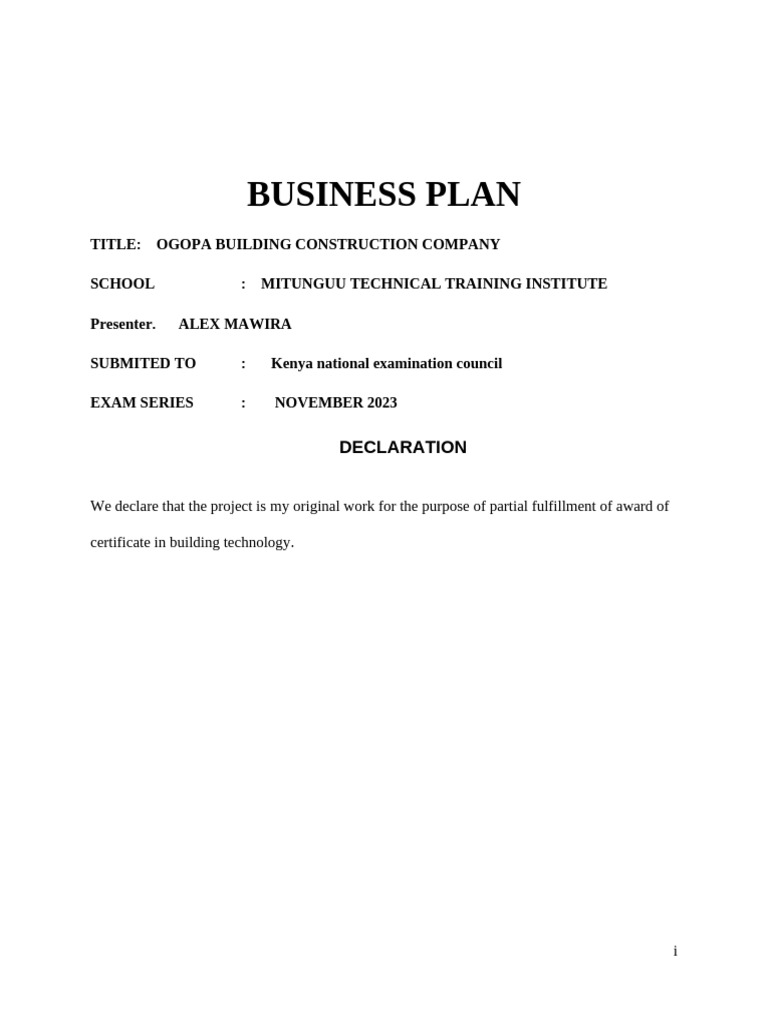 OGOPA_BUILDING_CONSTRUCTION_COMPANY_BUS | PDF | Employment | Pricing