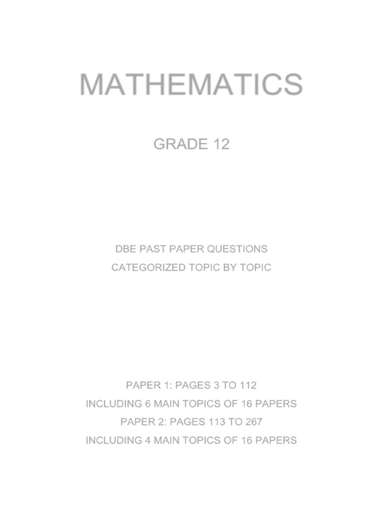 NEW Past Paper Booklet 2026 | PDF | Geometry | Mathematics