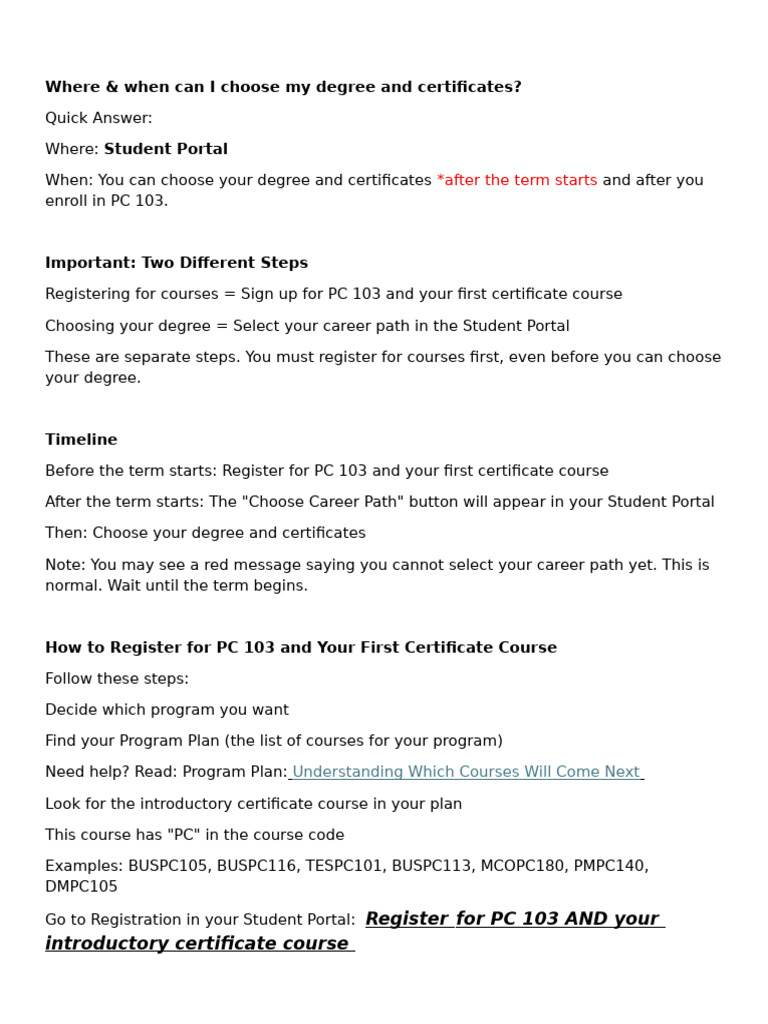 Where and when do I declare degree and certificates | PDF