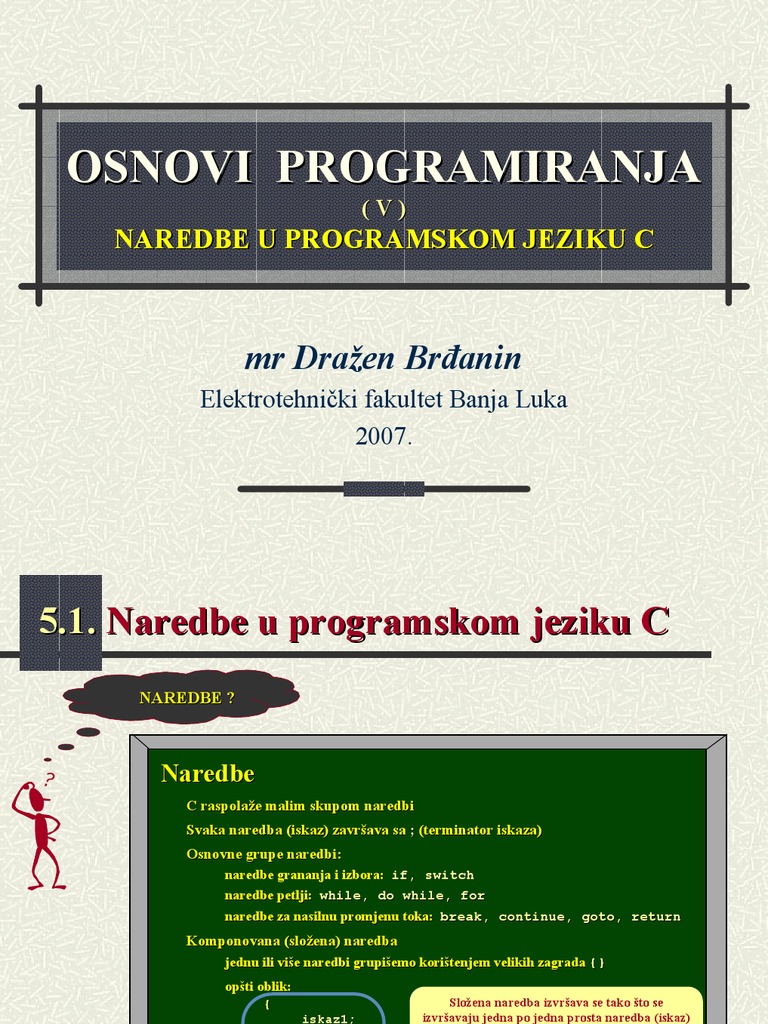 OP - T05 - Naredbe U Programskom Jeziku C | PDF