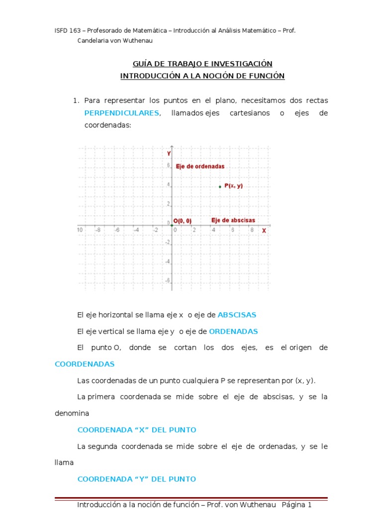 Guía de Introducción A Funciones | PDF | Sistema de coordenadas ...