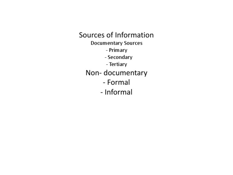 Types of Information Sources | PDF