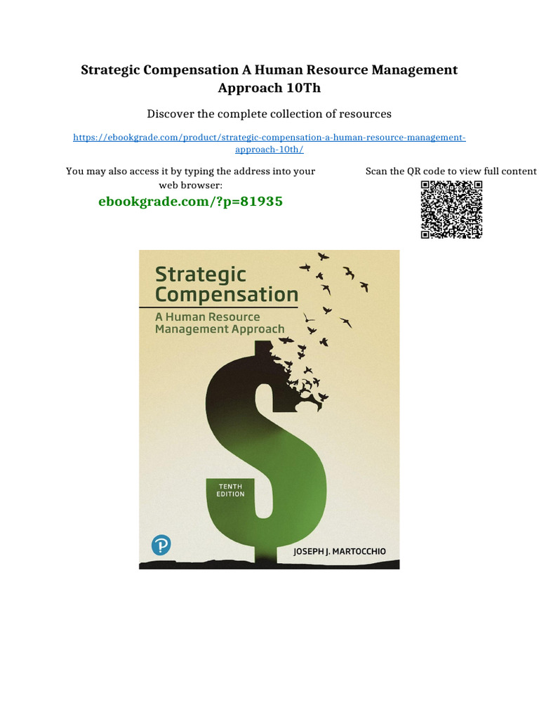 Strategic Compensation A Human Resource Management Approach 10th full | PDF