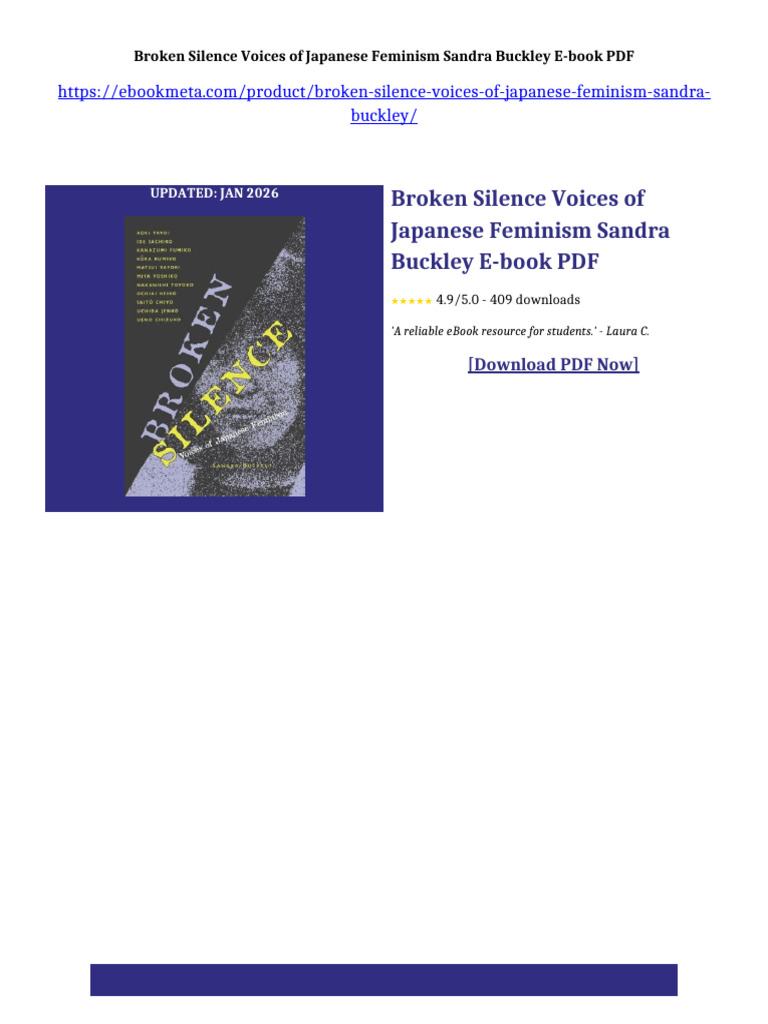 Broken Silence Voices of Japanese Feminism Sandra Buckley Ebook Revised ...