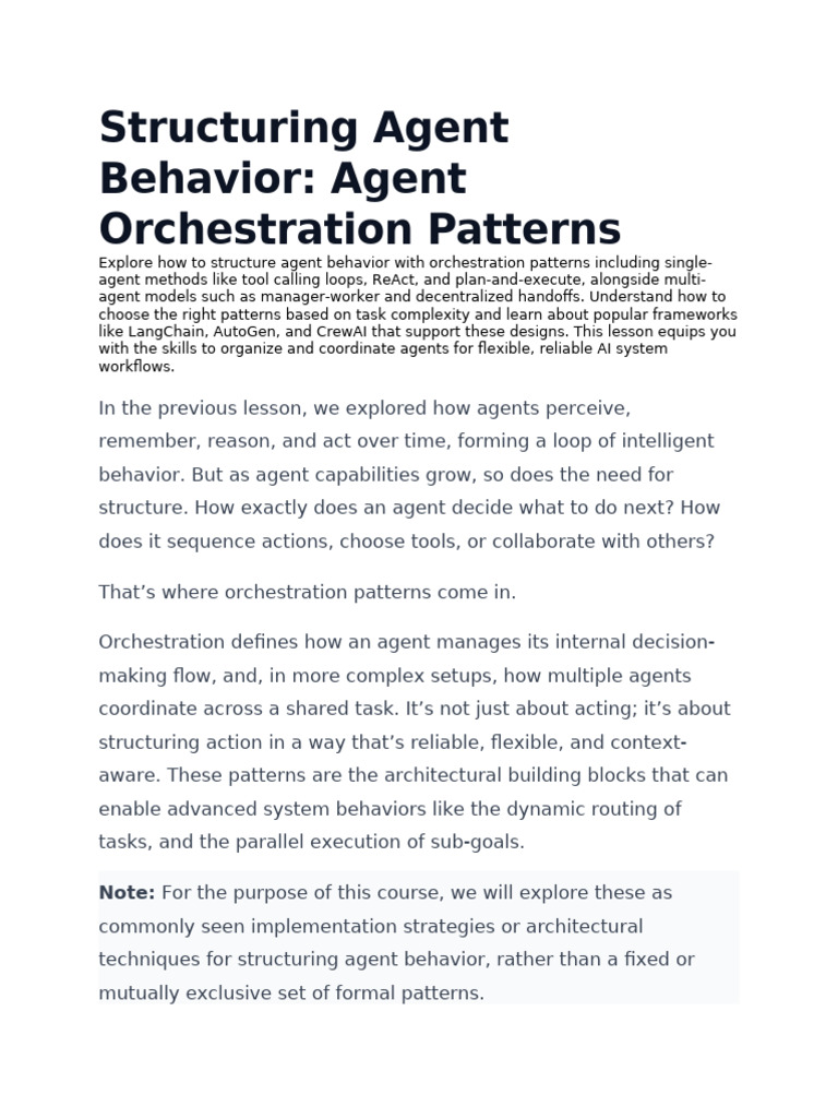 Structuring Agent Behavior | PDF | Artificial Intelligence ...