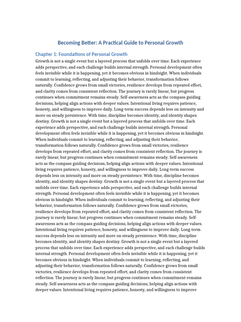 Becoming Better Personal Growth | PDF | Personal Development | Learning