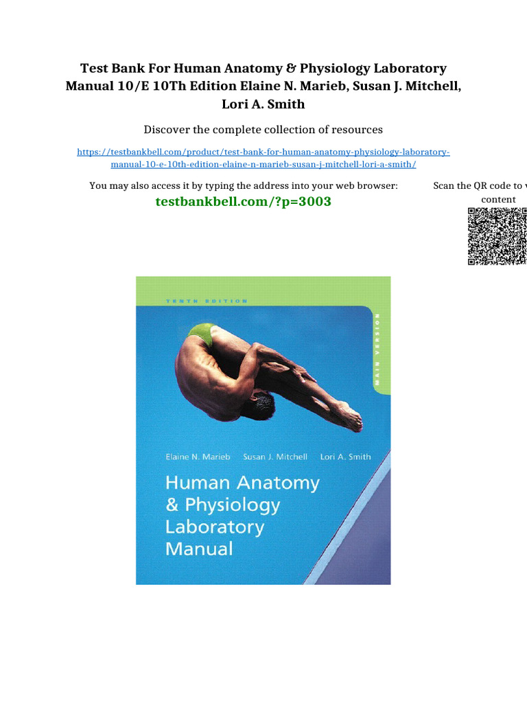 Test Bank for Human Anatomy & Physiology Laboratory Manual 10/E 10th ...