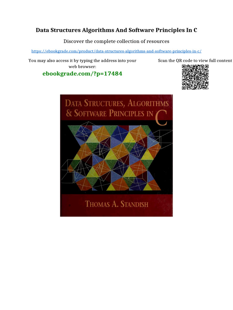 Data structures algorithms and software principles in C full | PDF ...