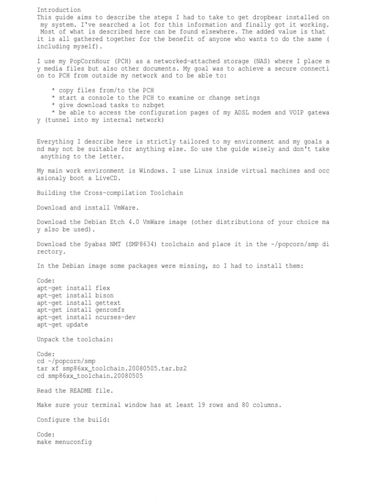 Dropbear Install Procedure | PDF | Advanced Packaging Tool | Password