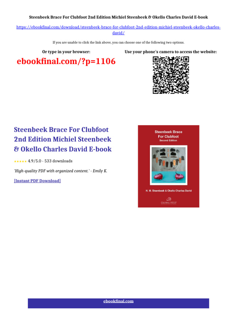 Steenbeek Brace For Clubfoot 2nd Edition Michiel Steenbeek & Okello ...