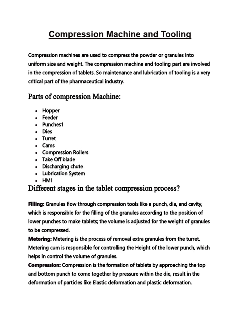 Compression Machine and Tooling-1 | PDF
