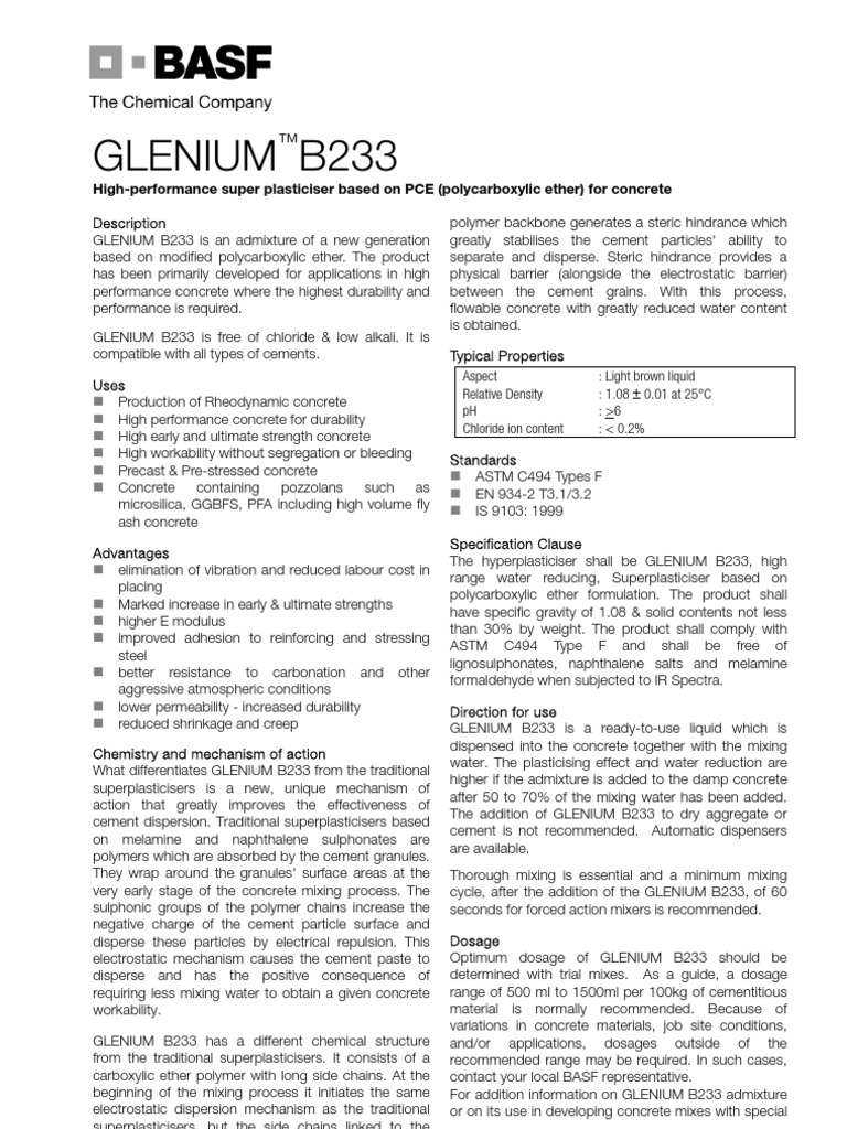GLENIUM B233 v7 | PDF