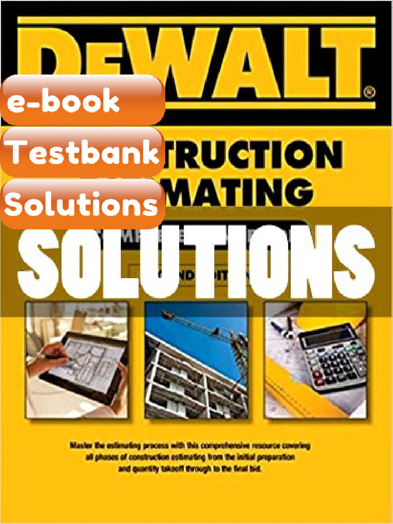 Ebook & Testbank DEWALT Construction Estimating Complete Handbook Excel ...