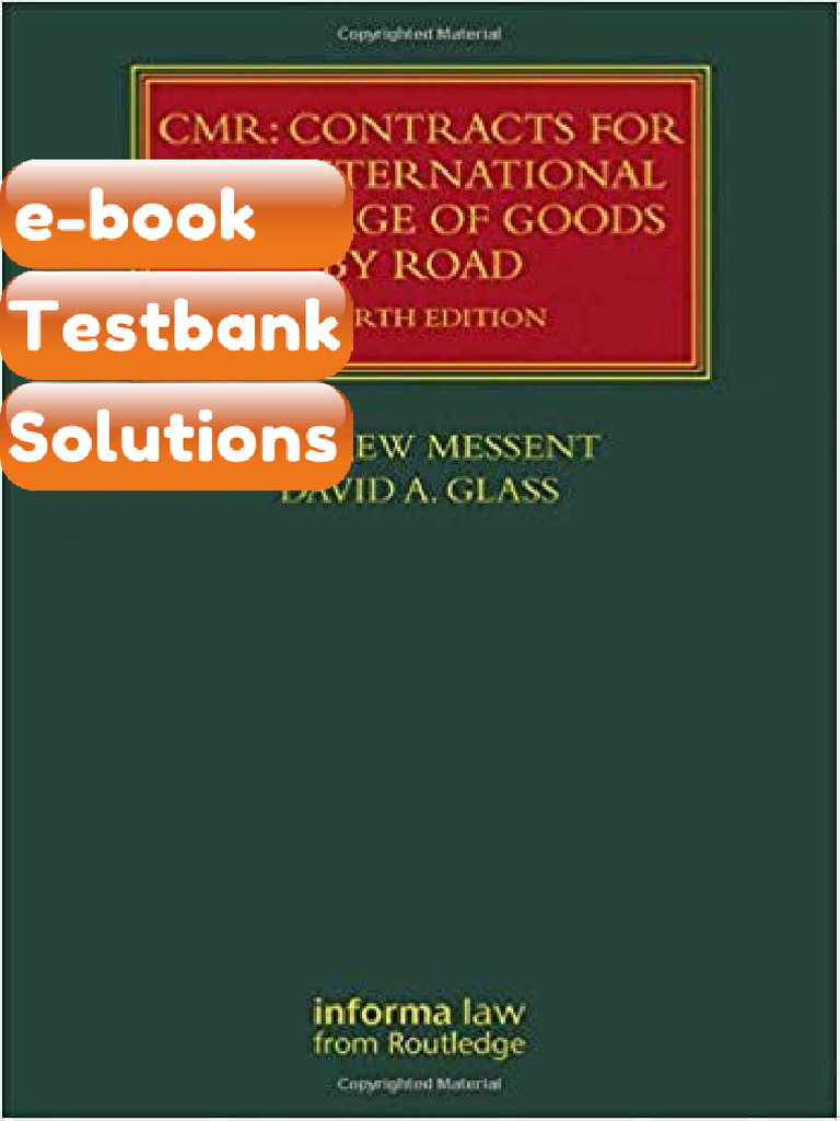 Testbank - CMR Contracts for the International Carriage of Goods by ...