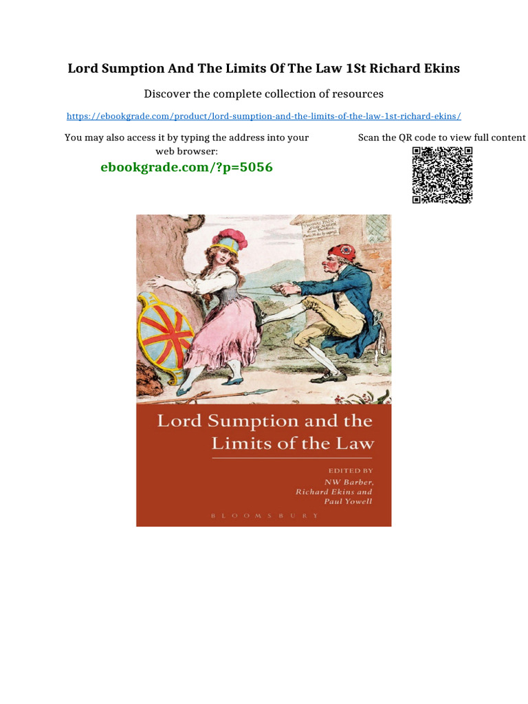 Lord Sumption and the Limits of the Law 1st Richard Ekins updated 2025 ...