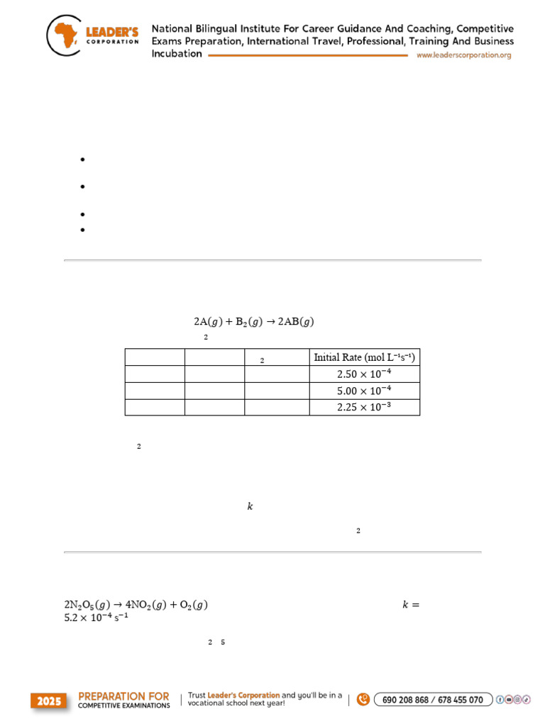 CA Chem 8 p2 Reaction Kinetics and Solutions | PDF | Reaction Rate ...