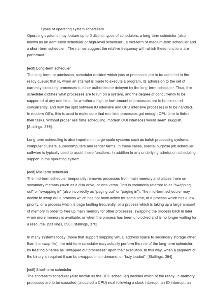 types-of-operating-system-schedulers-pdf-scheduling-computing