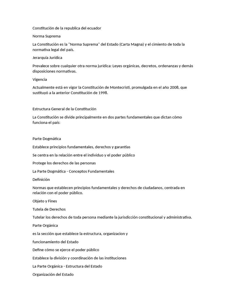 Constitución de La Republica Del Ecuador | PDF | Constitución ...